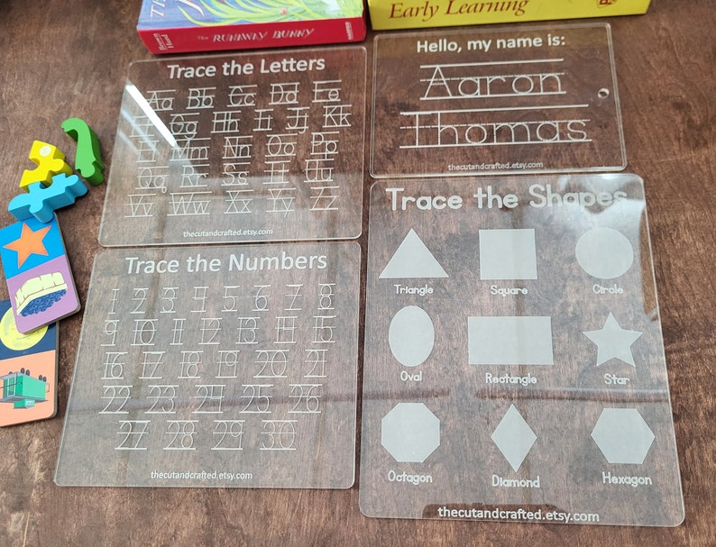 2 Line Name Tracing Board Trace Boards Acrylic Tracing Board Letter ...