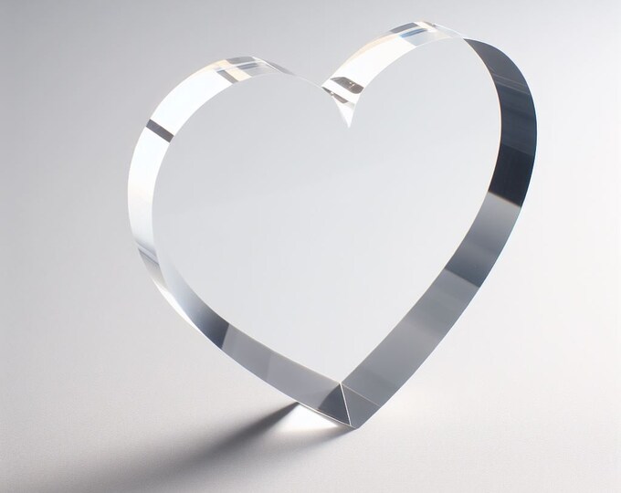 Any Size & Thickness - Clear Acrylic HEART Shape- Shape Blanks - DIY ...