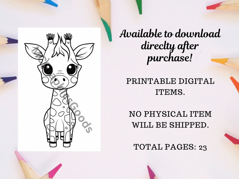 Animal Coloring Page Bundle With 23 Zoo Pages for Kids & Teens Cute ...