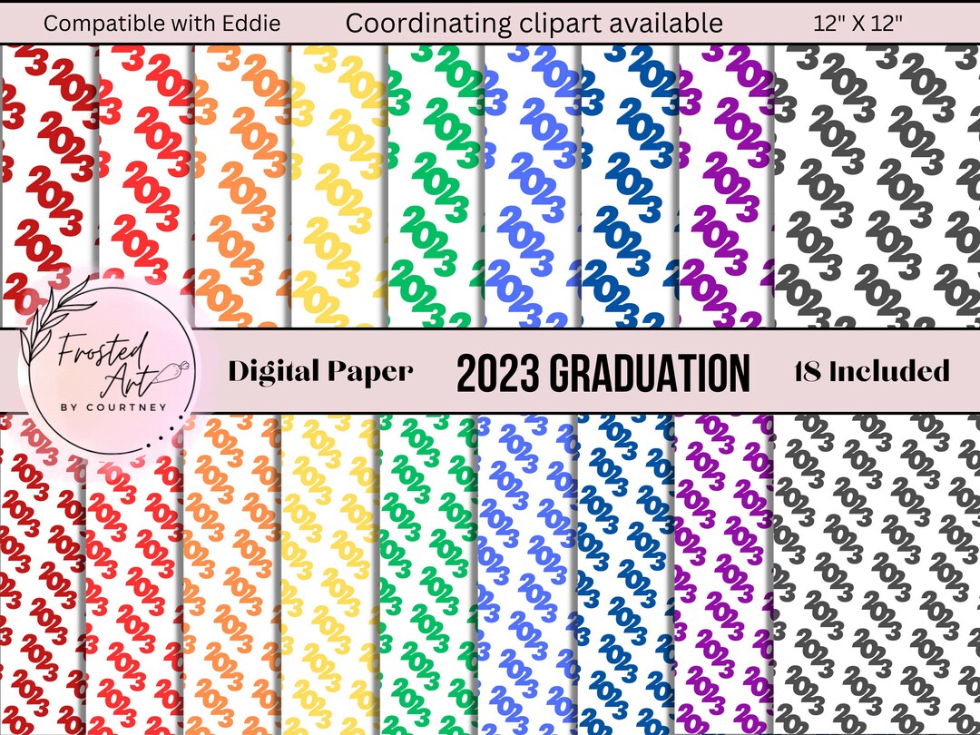 Graduation Digital Paper, 2023 Graduation, Digital Download, PNG JPG ...