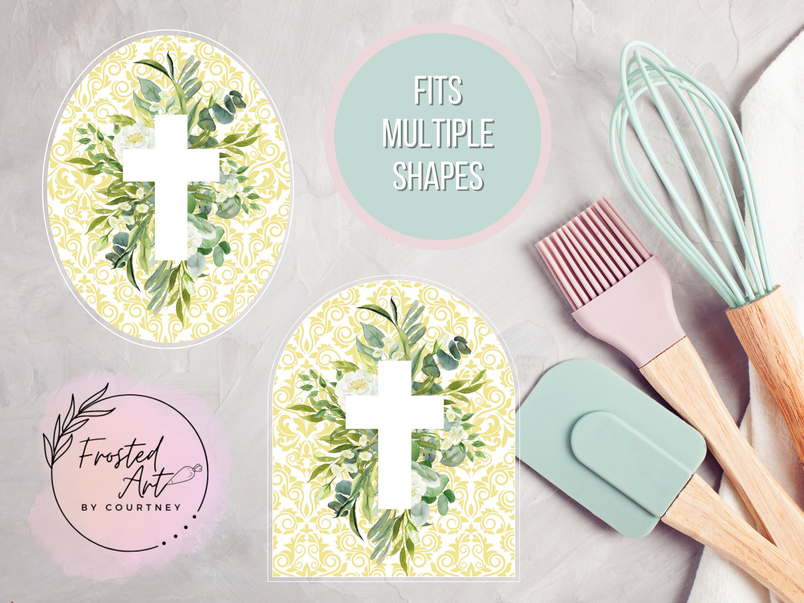 Damask Greenery Cross, Confirmation, Digital Download, PNG JPG SVG ...