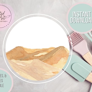 Desert Digital Paper, Cactus, Watercolor Florals, Digital Download, PNG ...