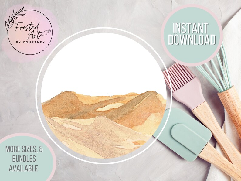 Desert Digital Paper, Cactus, Watercolor Florals, Digital Download, PNG ...