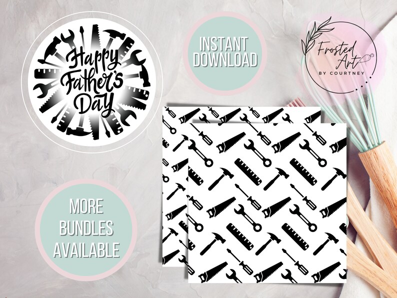 Happy Father's Day Tool Bundle, Digital Paper, Download, PNG JPG, Eddie ...
