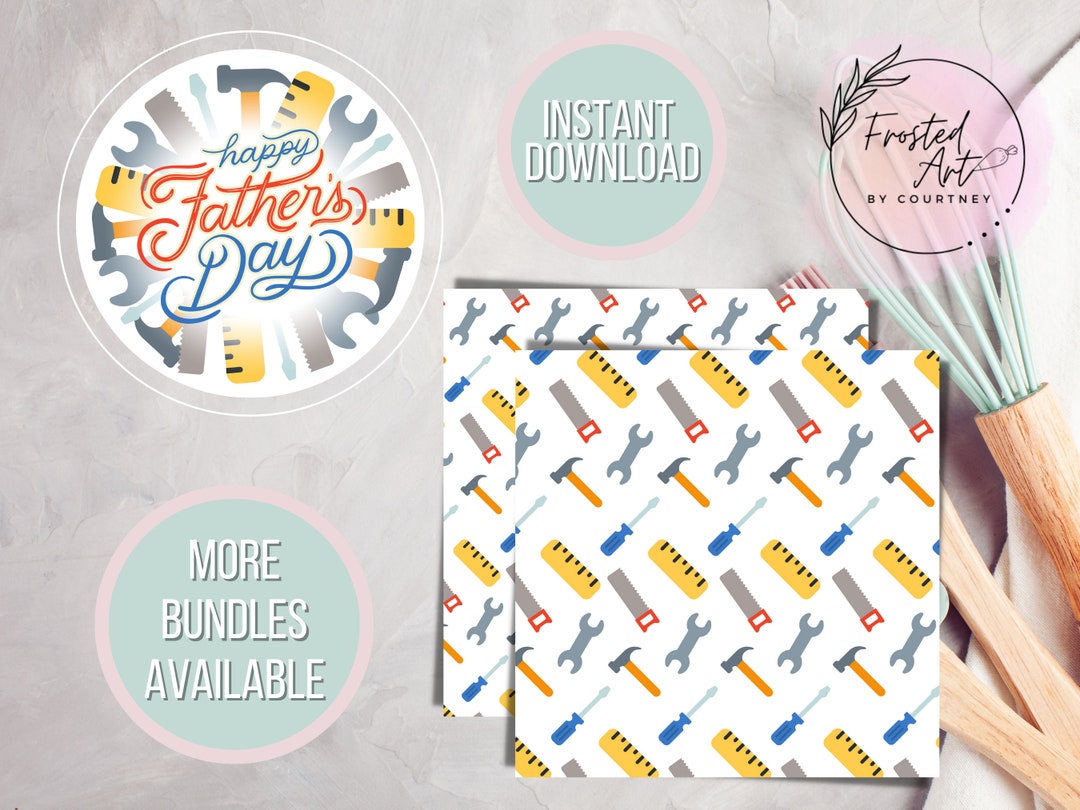 Happy Father's Day Tool Bundle, Digital Paper, Download, PNG JPG, Eddie ...
