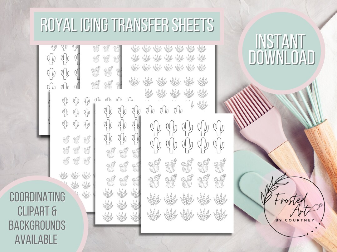 Desert Transfer Sheets, Digital Download, PNG JPG, Royal Icing ...