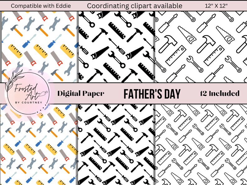 Happy Father's Day Tool Bundle Digital Paper Download - Etsy