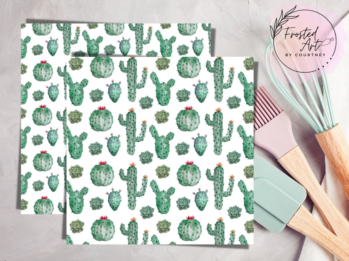 Desert Digital Paper, Cactus, Watercolor Florals, Digital Download, PNG ...