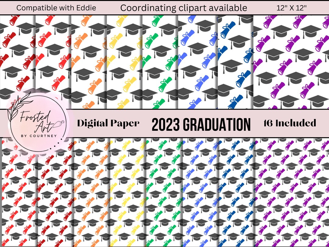 Graduation Digital Paper, 2023 Graduation, Digital Download, PNG JPG ...