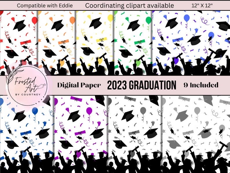 Graduation Digital Paper, 2023 Graduation, Digital Download, PNG JPG ...