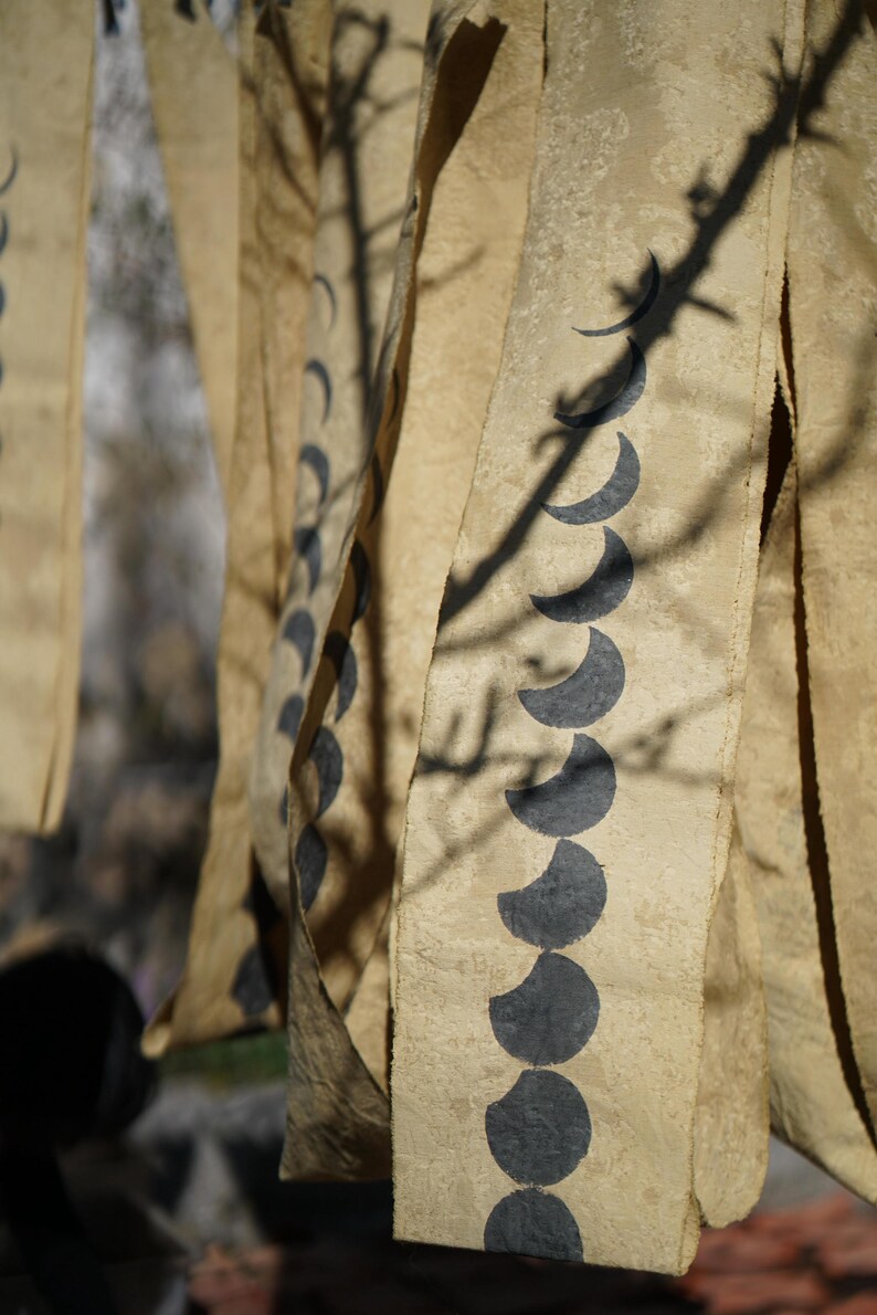 Pomegranate Dyed Moon Phase Tapestry | Handwoven Textile Art - Etsy