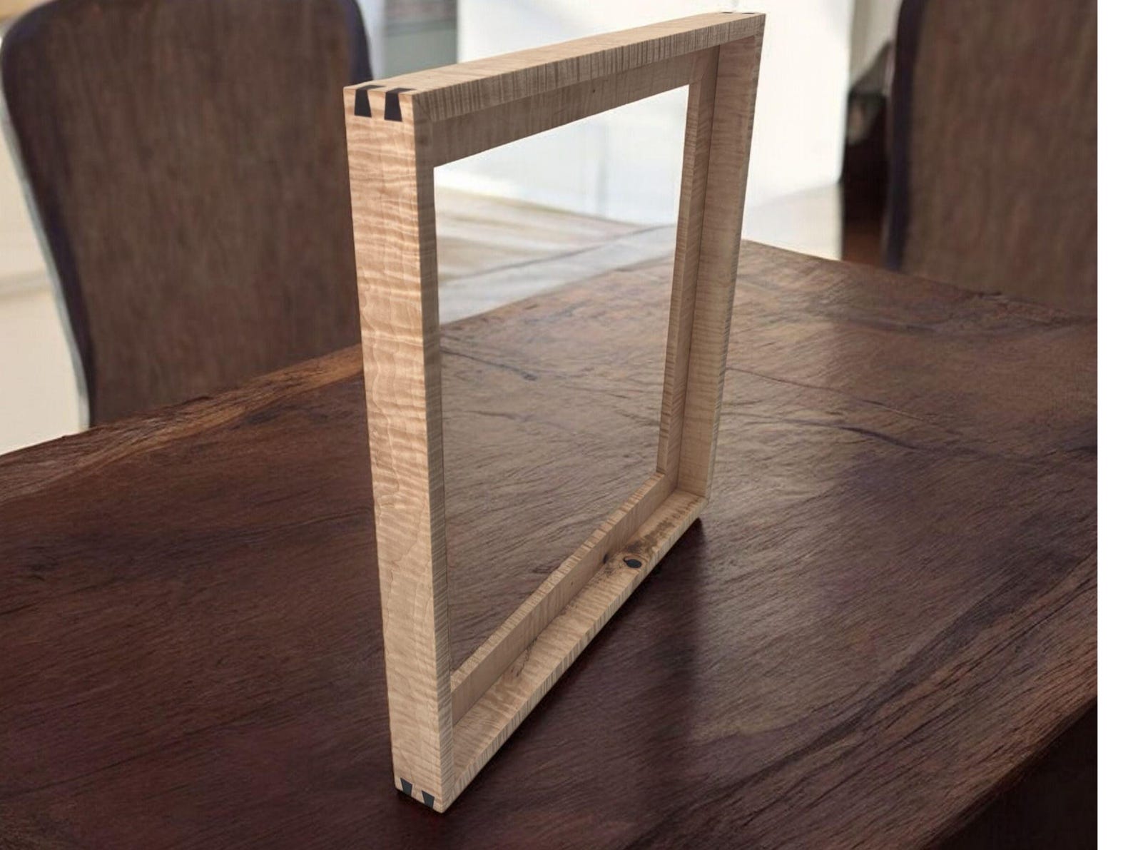 Curly Maple Floater Frame for Art| Custom Sizes| Handmade Gift for Art ...