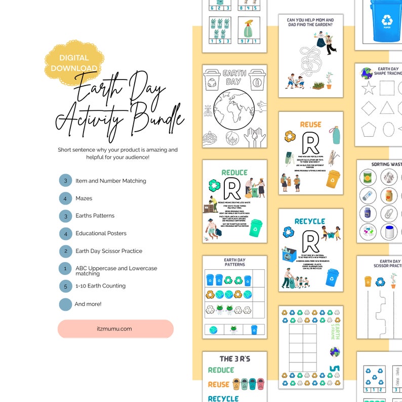Earth Day Activity Book Bundle, Preschool Printable, Homeschool ...