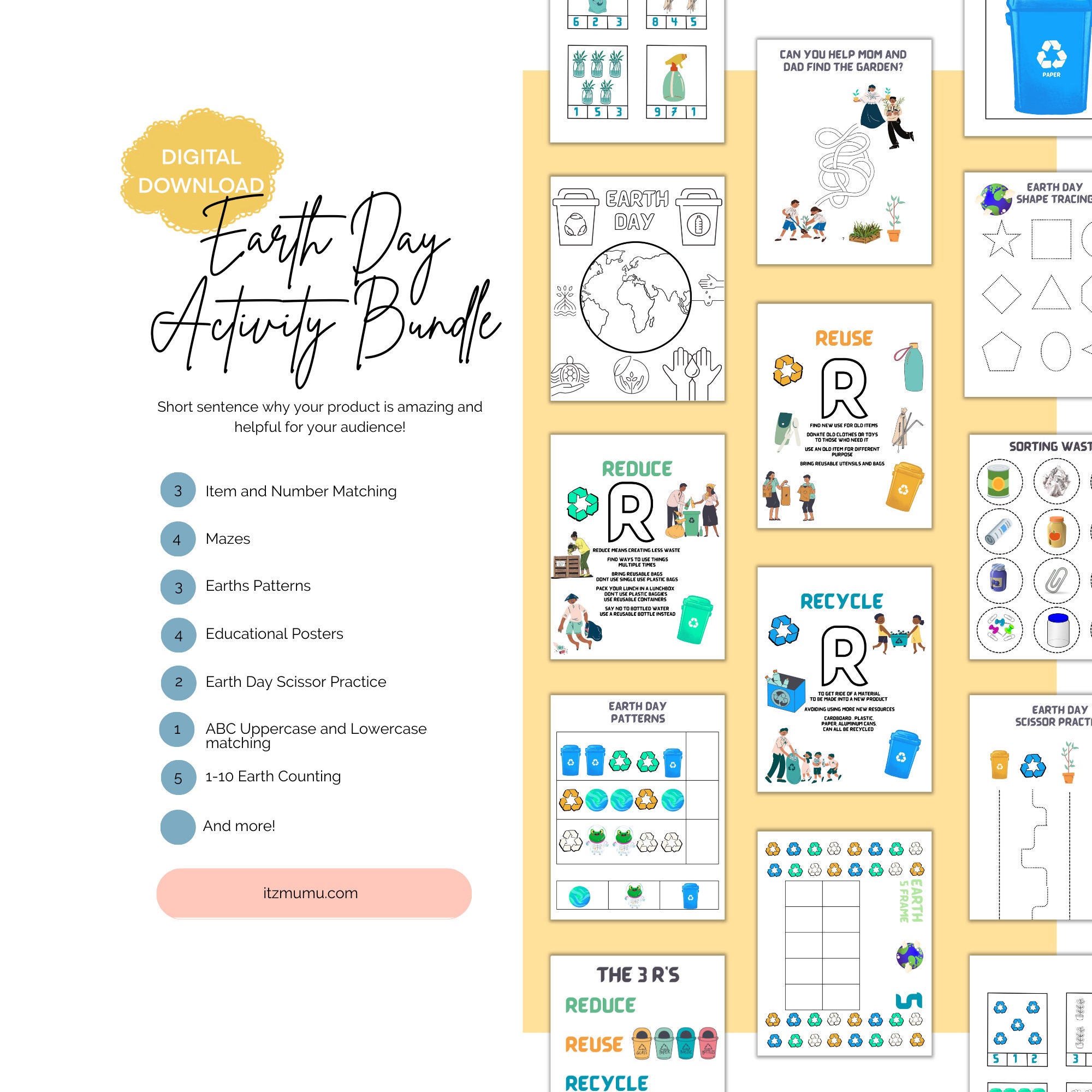 Earth Day Activity Book Bundle, Preschool Printable, Homeschool ...