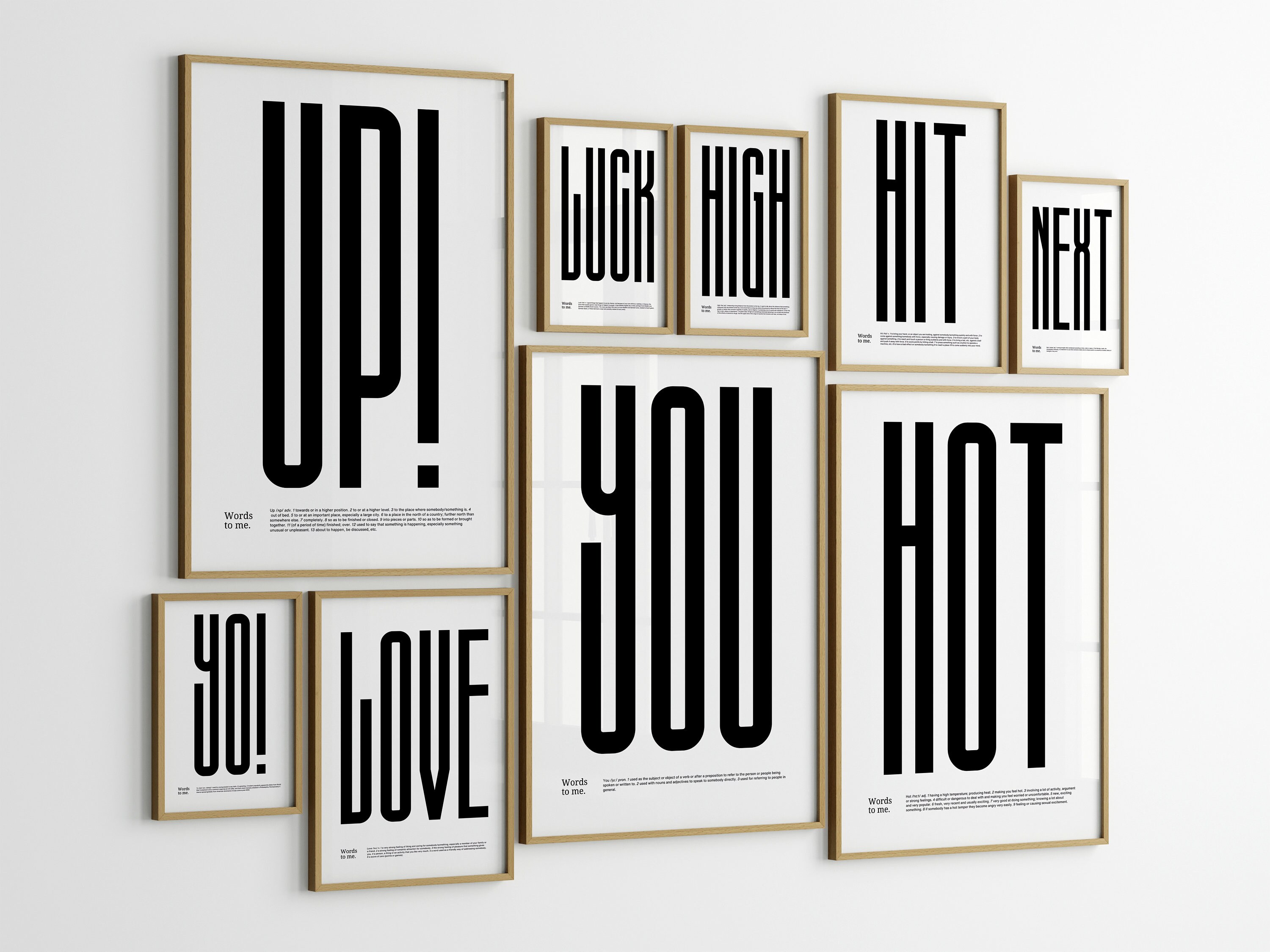 Printable Set of 9 Posters Definition Print Gallery Wall Set - Etsy