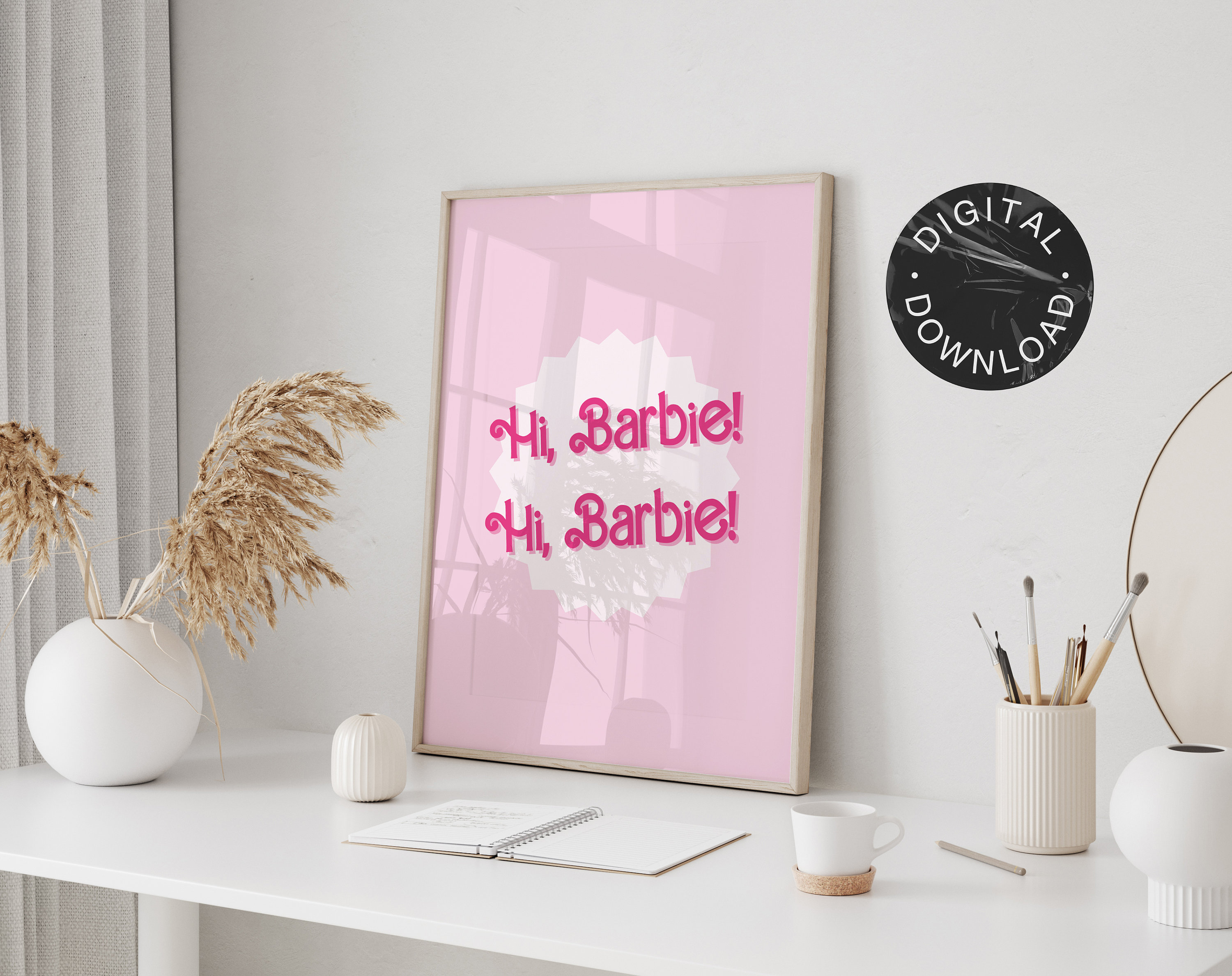Hi, Barbie!: Movie Poster, Hot Pink Wall Art, Preppy Posters