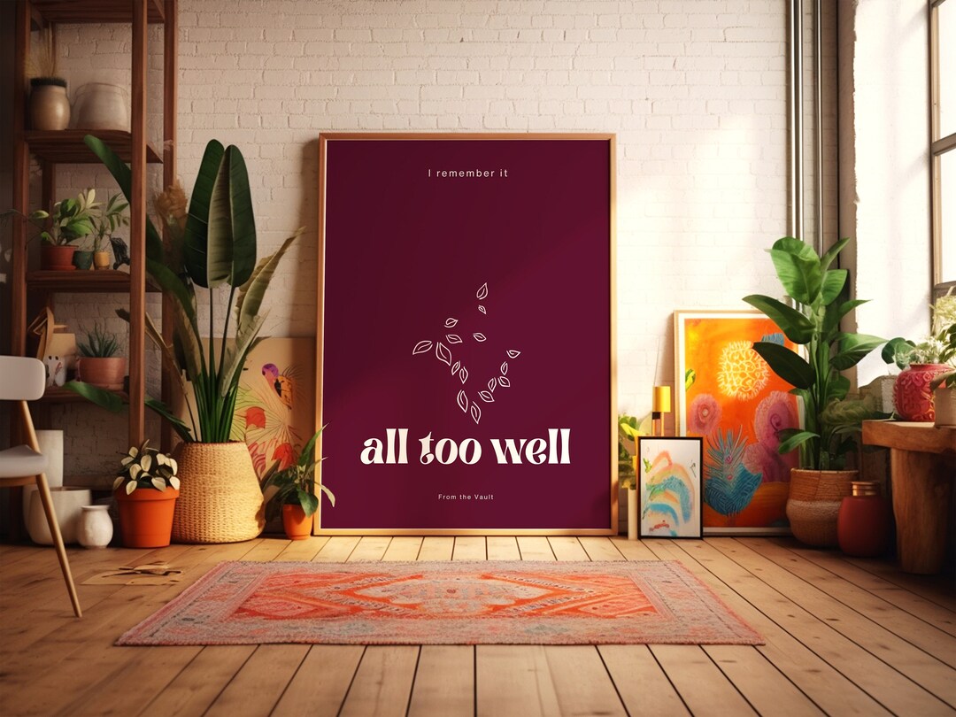 Printable Taylor Poster: All Too Well Taylor's Version - Etsy