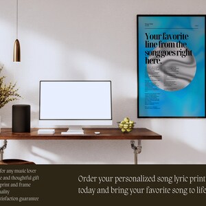 Personalized Song Lyric Print, Custom Song Downloadable Poster, Lyric ...