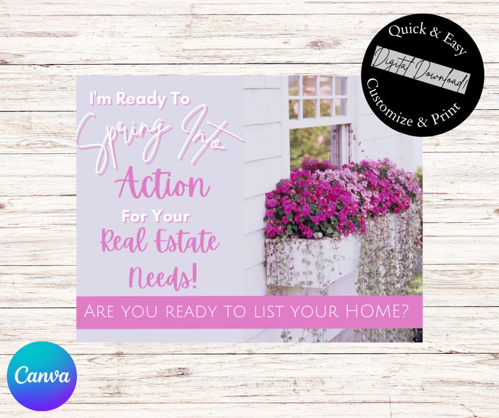 Real Estate Spring Postcard, Spring Into Action, Realtor Farming ...