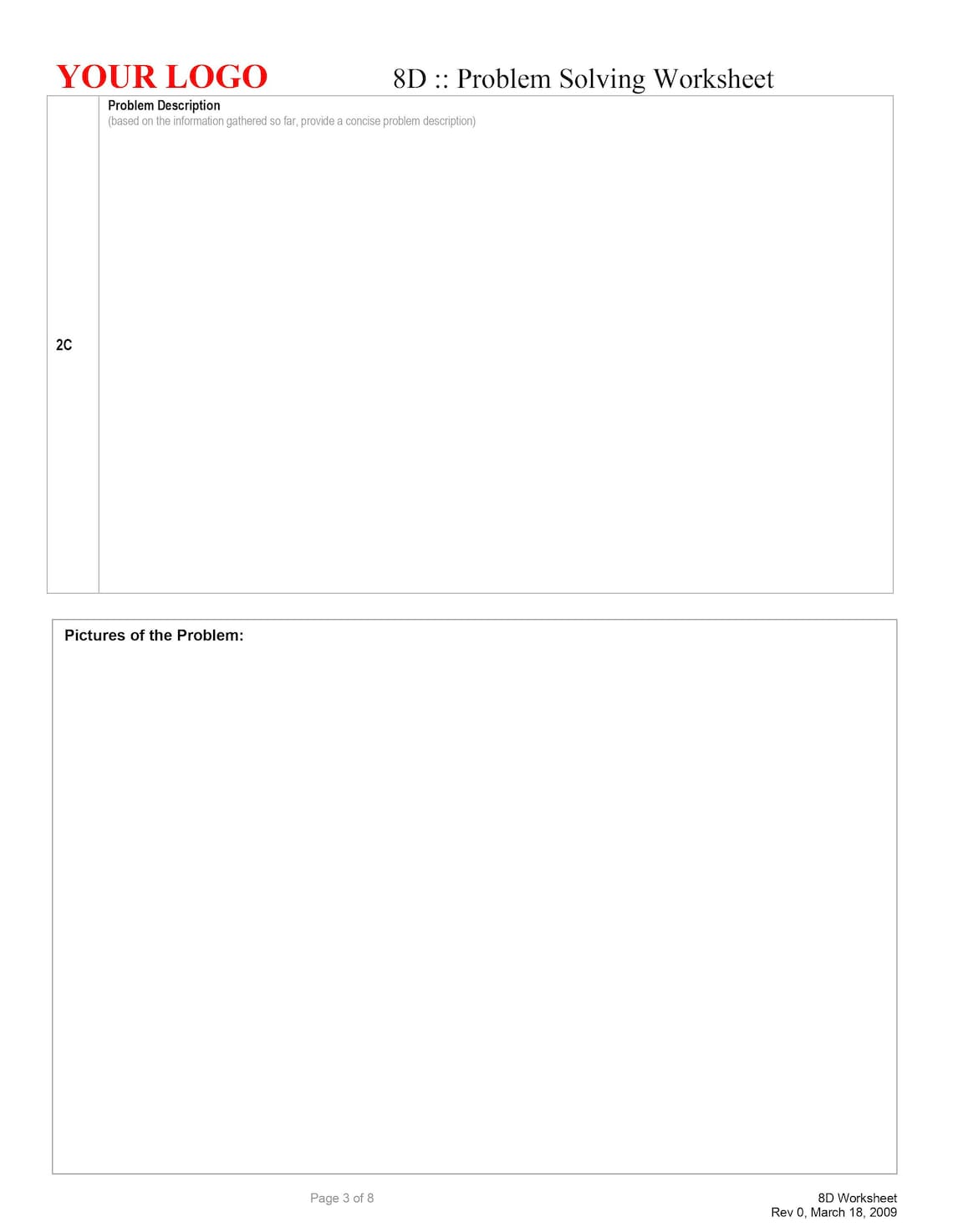 8D- Problem Solving Template | Root Cause Analysis Work Sheet ...