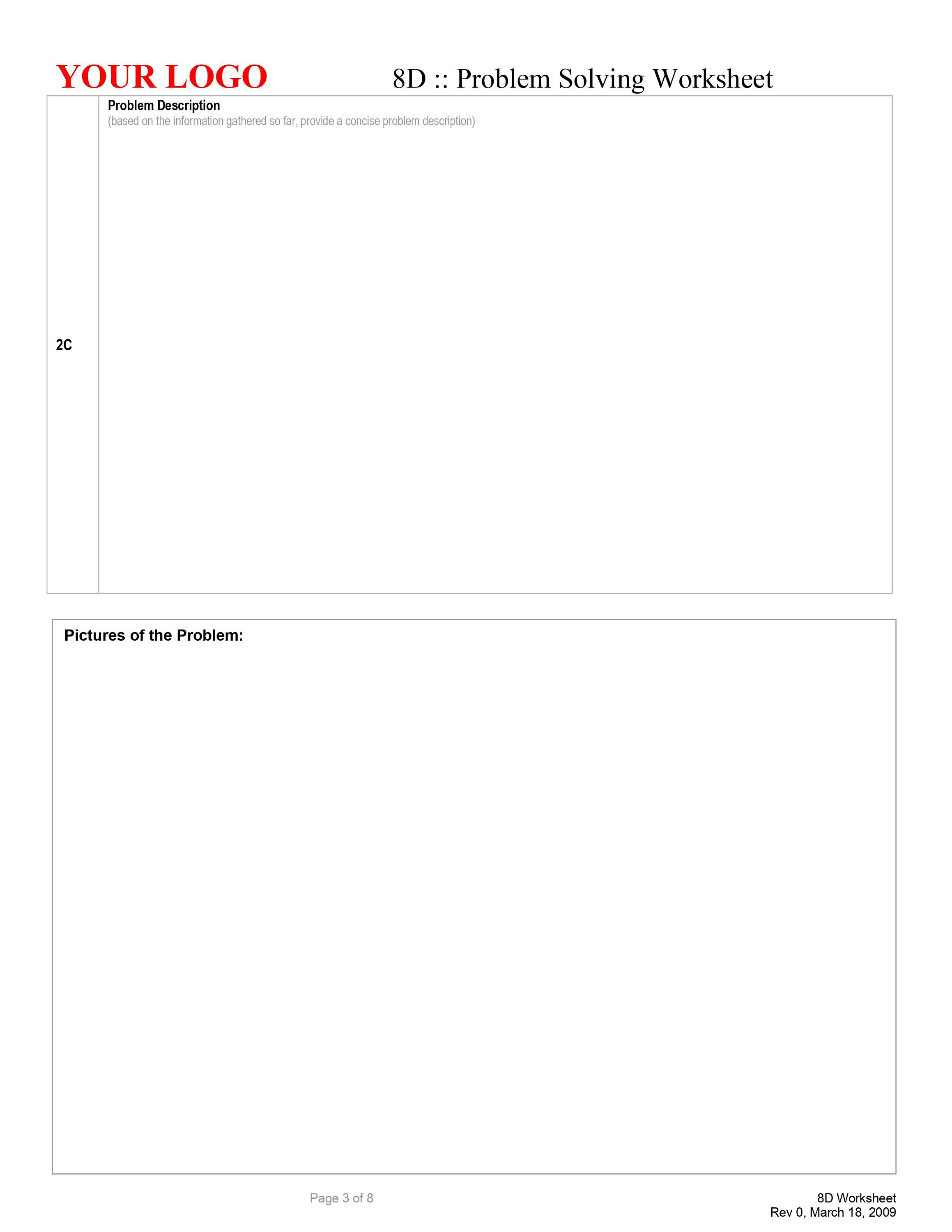 8D- Problem Solving Template | Root Cause Analysis Work Sheet ...