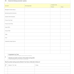 8D- Problem Solving Template | Root Cause Analysis Work Sheet ...