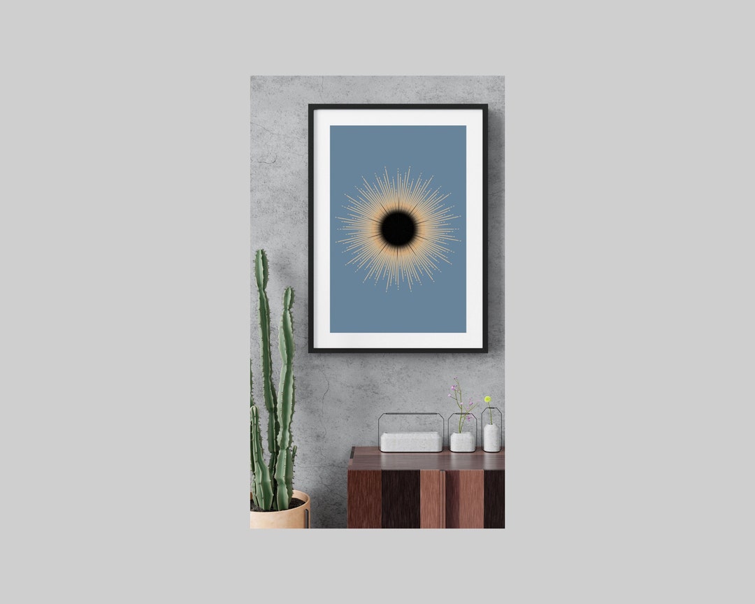 Solar Eclipse Art Printable | Sun Wall Art | Celestial Decor | Solar ...