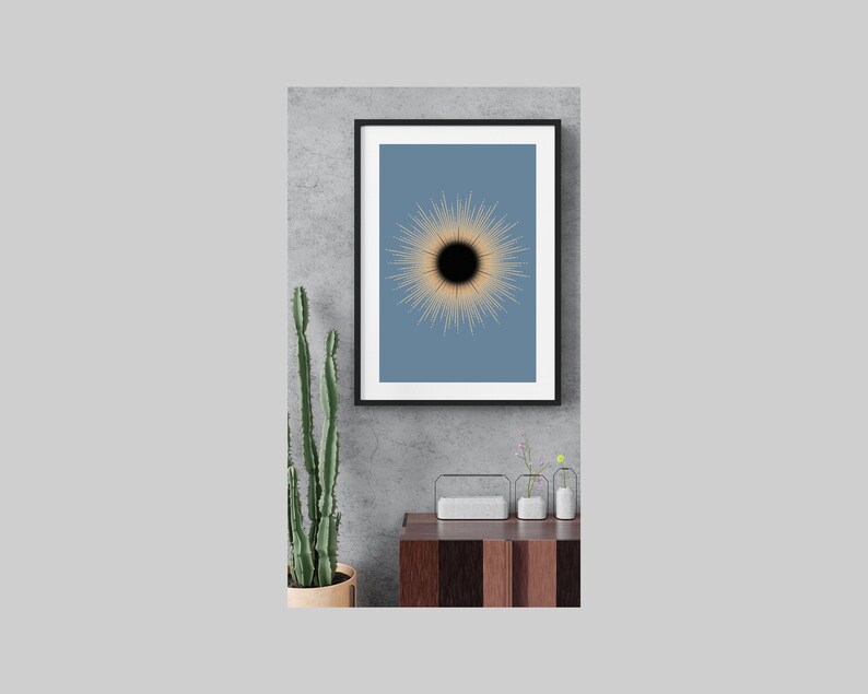 Solar Eclipse Art Printable Simple Design - Etsy