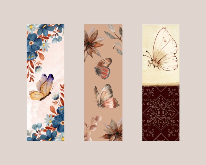 Watercolor Butterfly Bookmark Set (PNG, JPG, PDF Instant Download) - Etsy