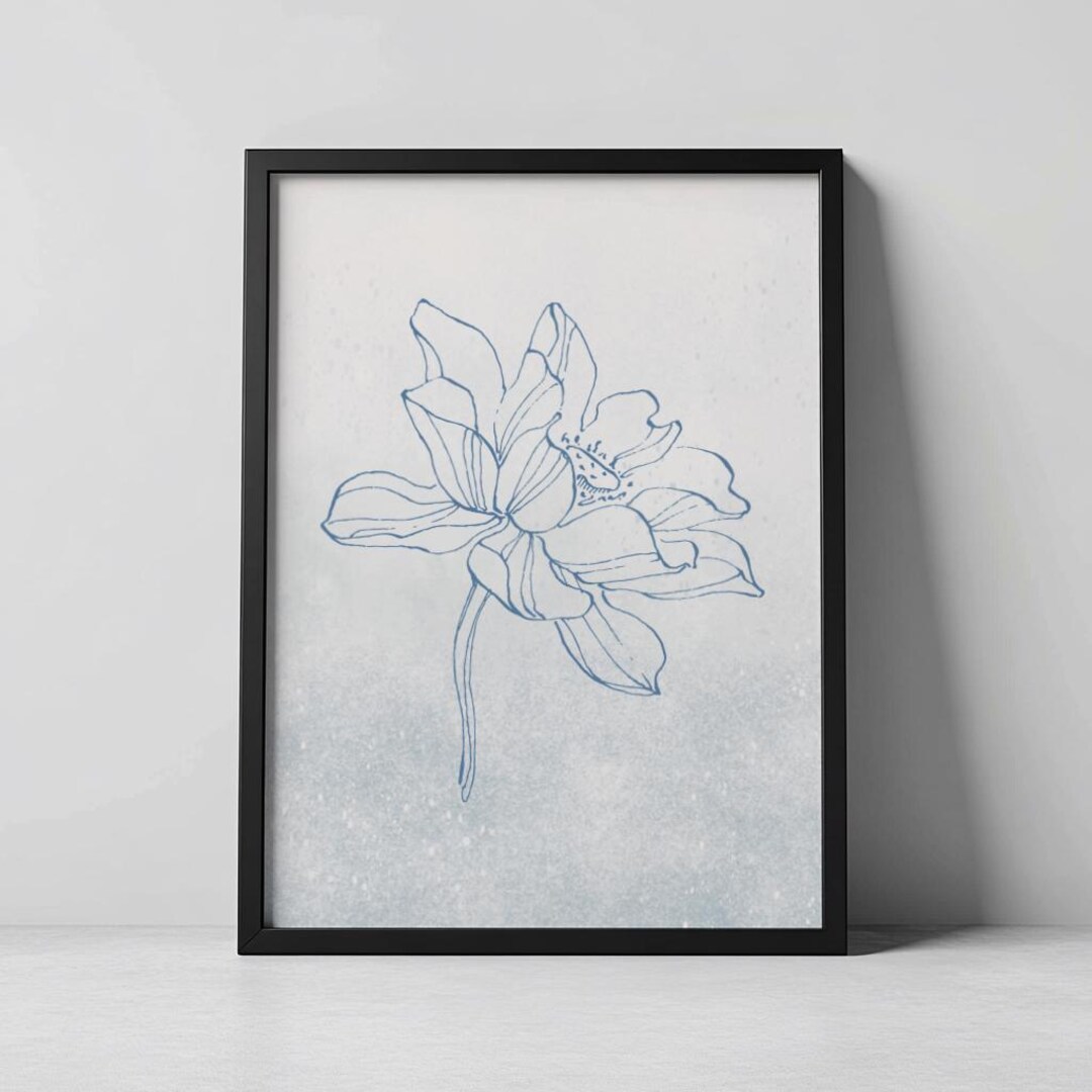 Botanical Wall Art | Minimalist Flower Print | Floral Print Decor ...