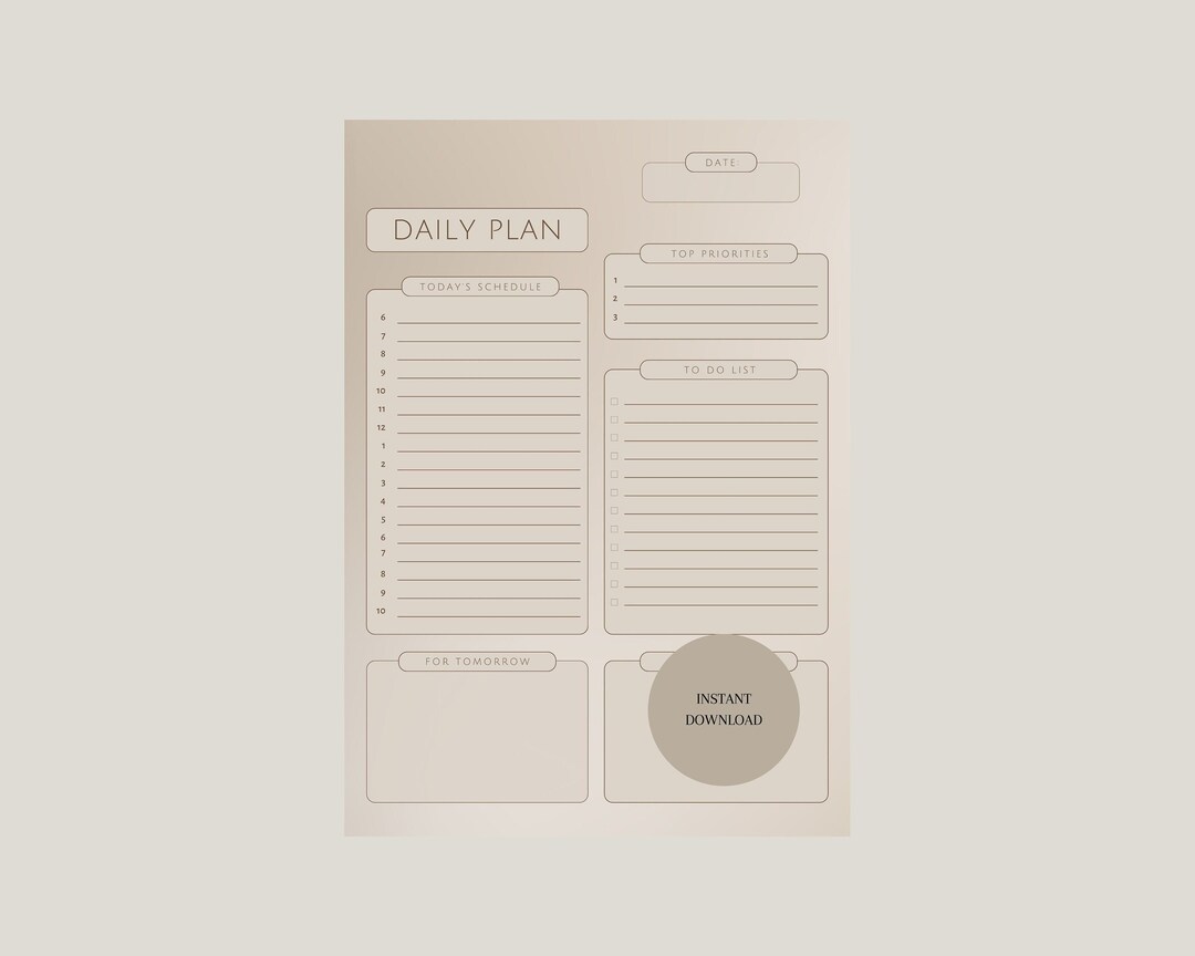 Daily Planner | Daily Plan | Editable Daily Planner Page | Editable PDF ...