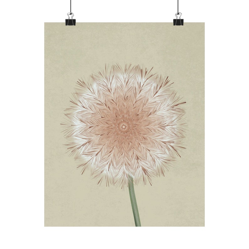 Dandelion Puff Art Printable Warm Neutral Colors - Etsy