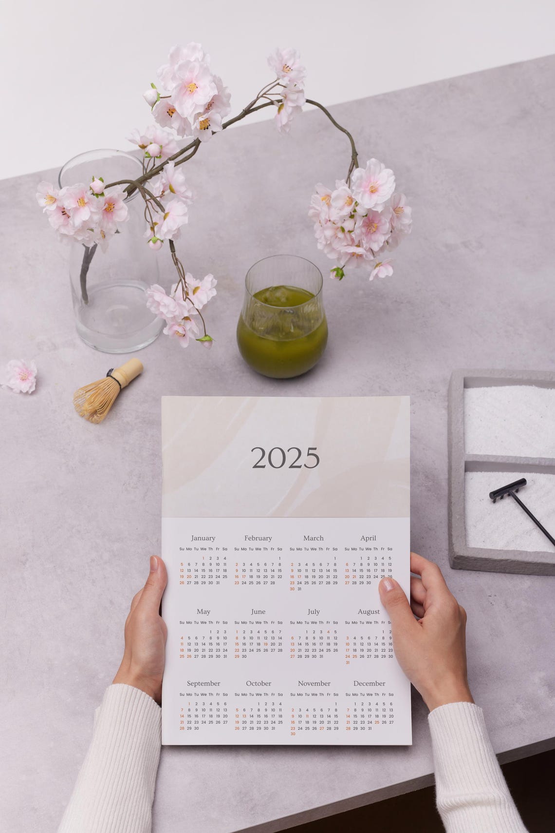 Year Wall Calendar | Year at a Glance Calendar | 2025 Year Calendar ...