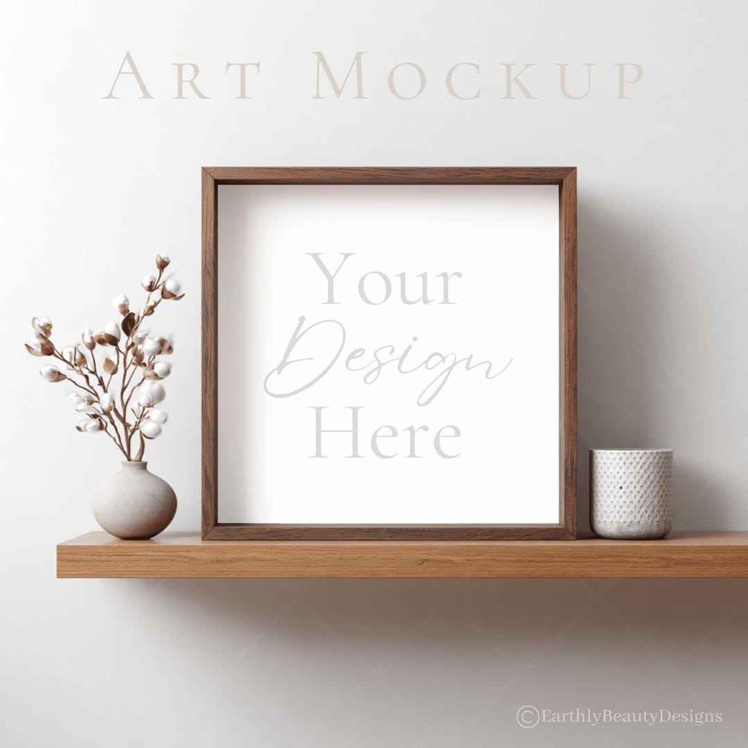 Square Frame Artwork Mockup | PSD Smart Object | Etsy Product Display ...