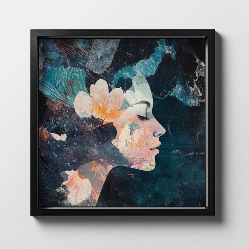 Feminine Abstract Art | Aesthetic Room Decor | Surrealism Inspired Art ...
