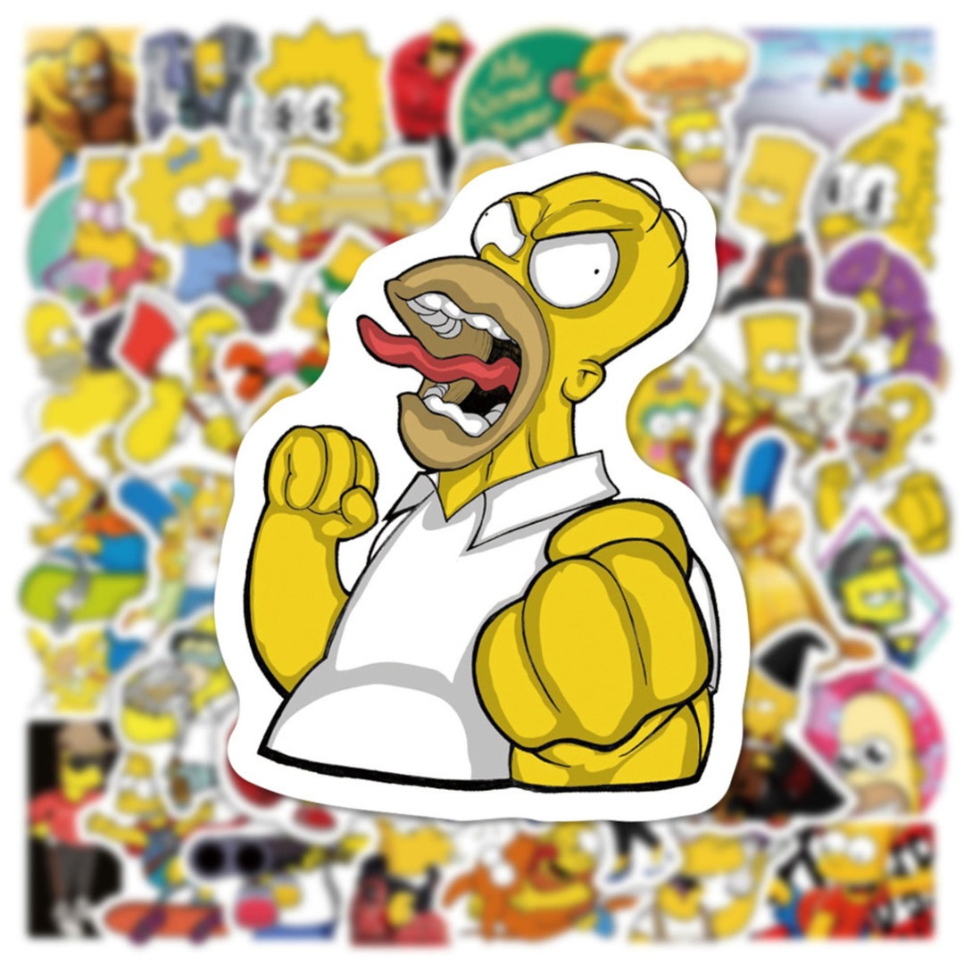 50pcs/set Cartoon Series Simpson Inspired Waterproof Stickers - Etsy