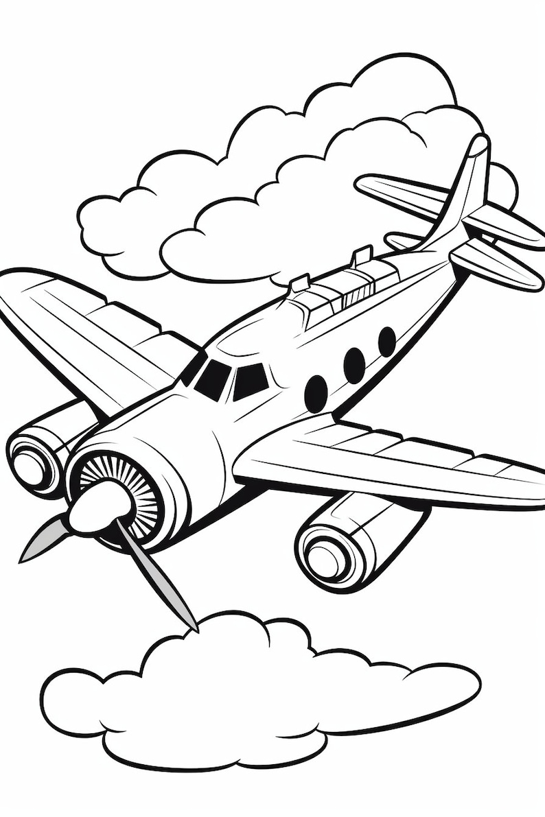 Vehicle Coloring Pages Trains Planes and Automobiles Coloring - Etsy