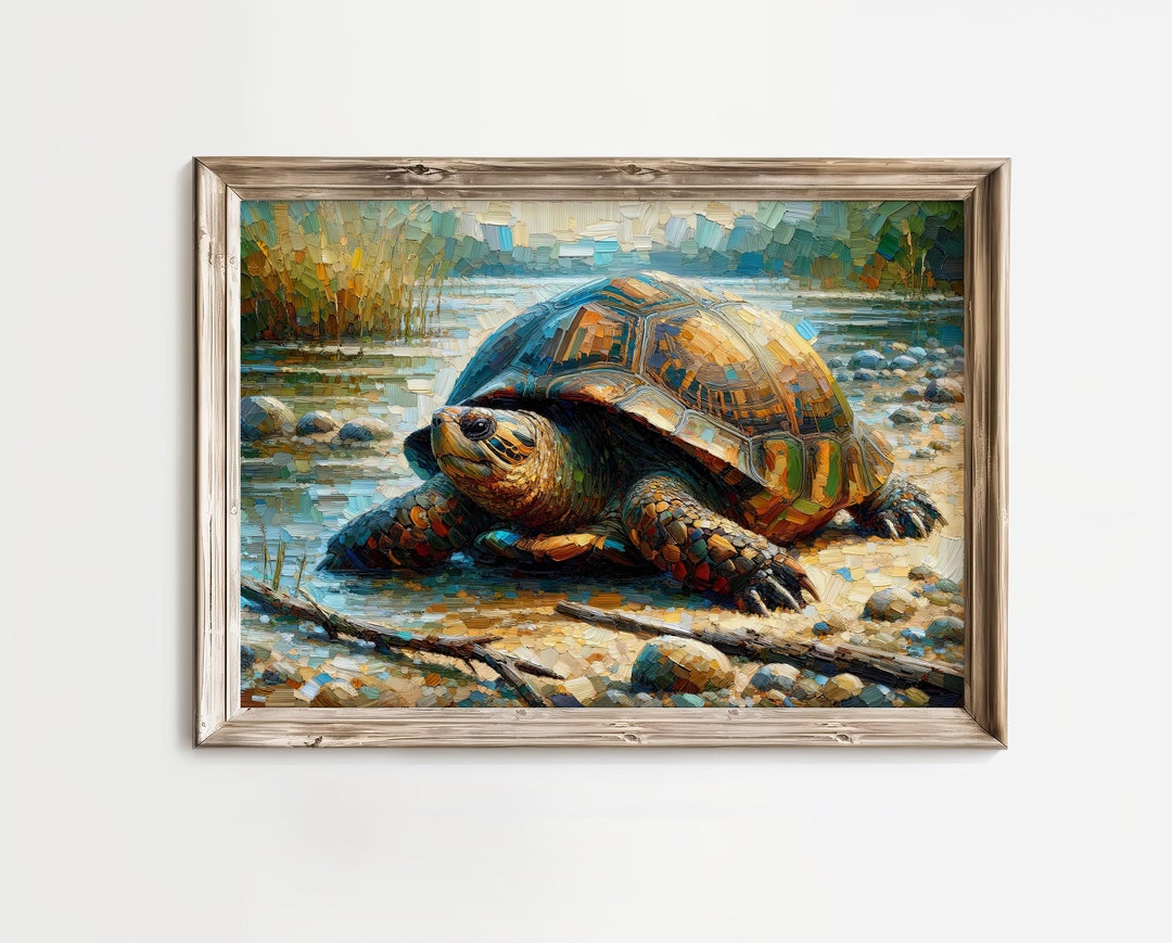 Turtle Day - Colorful Tortoise Impressionist Animal Artwork Nature ...