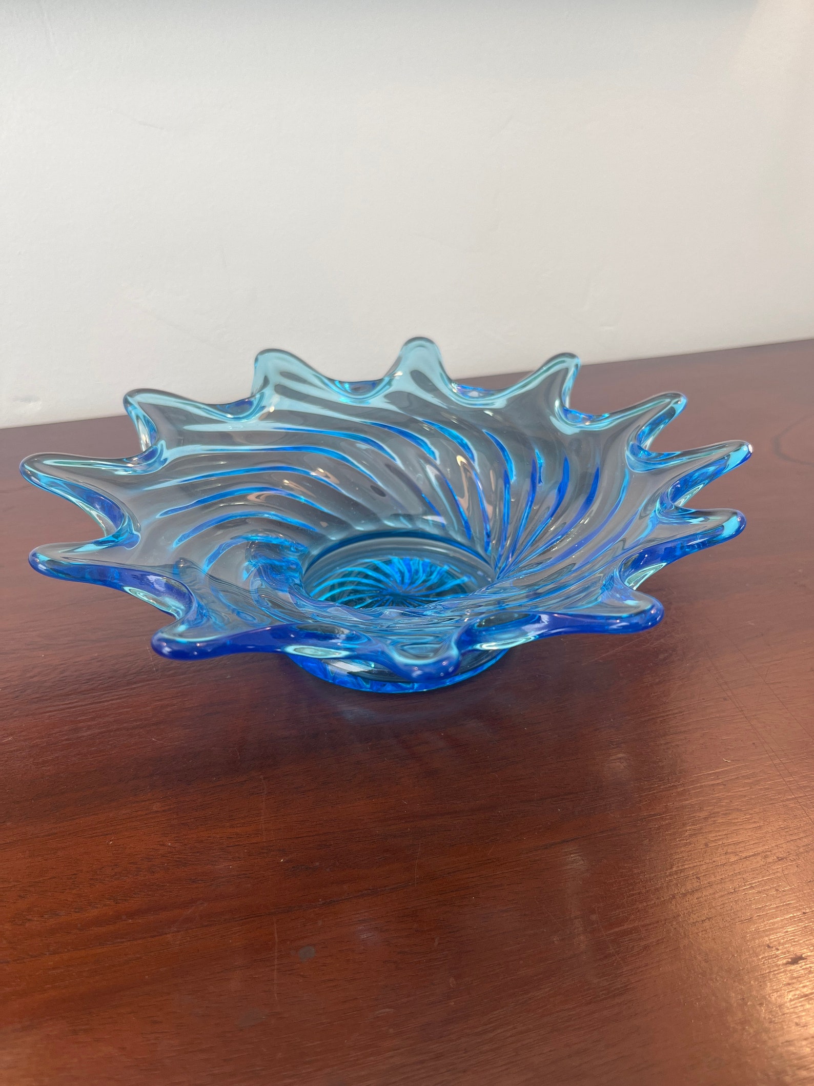 Blue Glass Swirl Bowl - Etsy