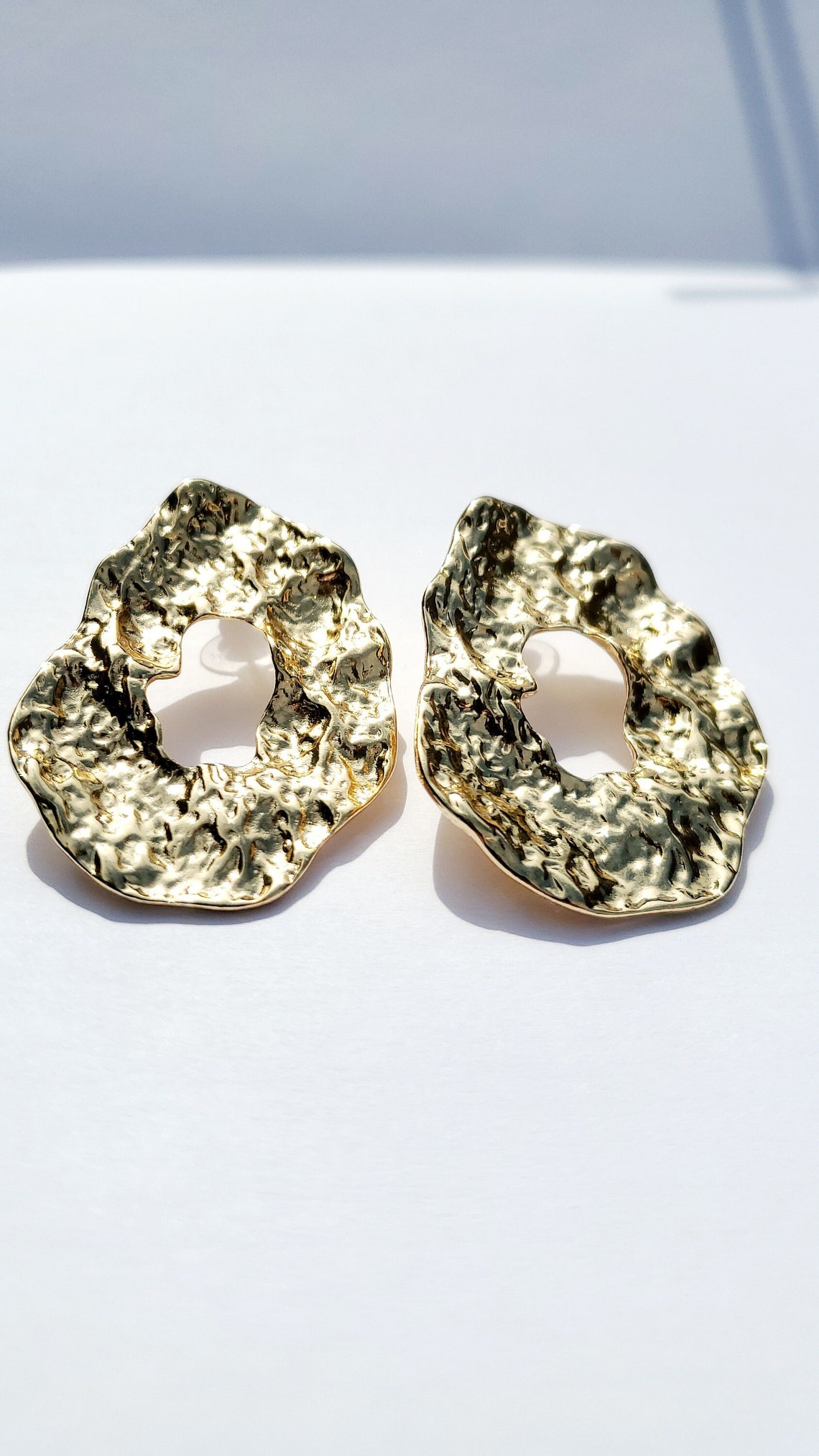 Exaggerated Gold Color Hallow Metal Drop Earring - Etsy