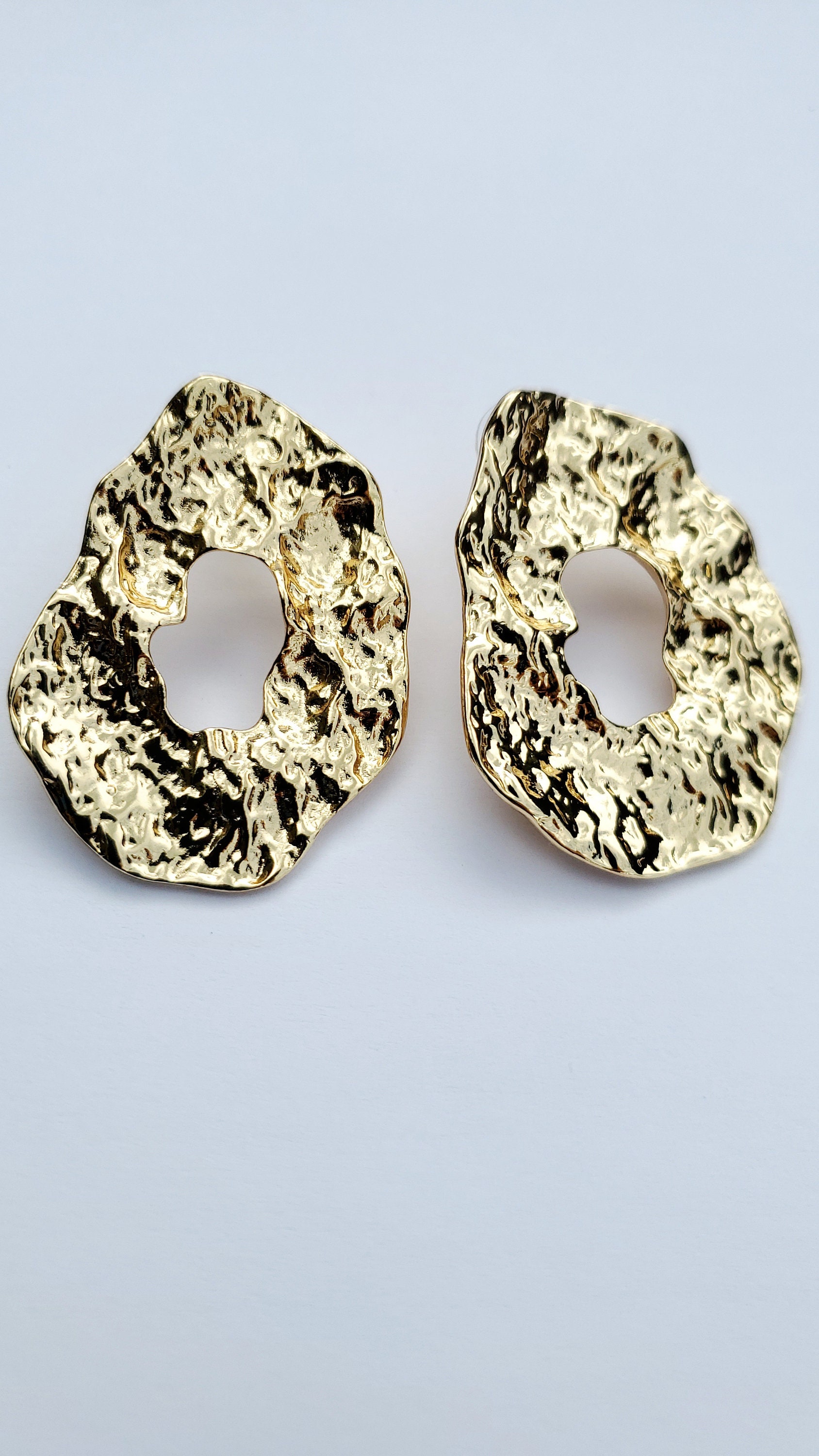 Exaggerated Gold Color Hallow Metal Drop Earring - Etsy