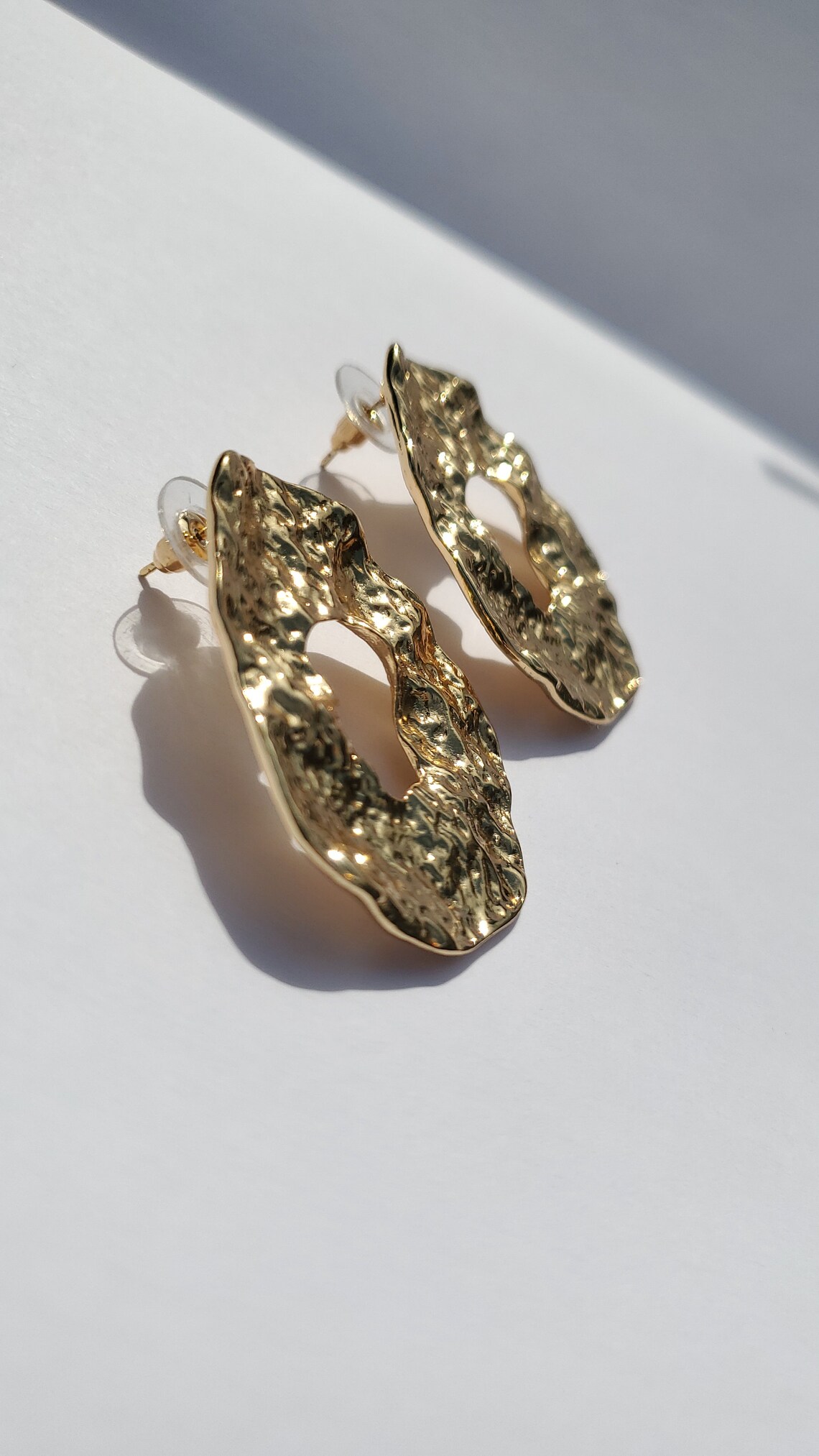 Exaggerated Gold Color Hallow Metal Drop Earring - Etsy