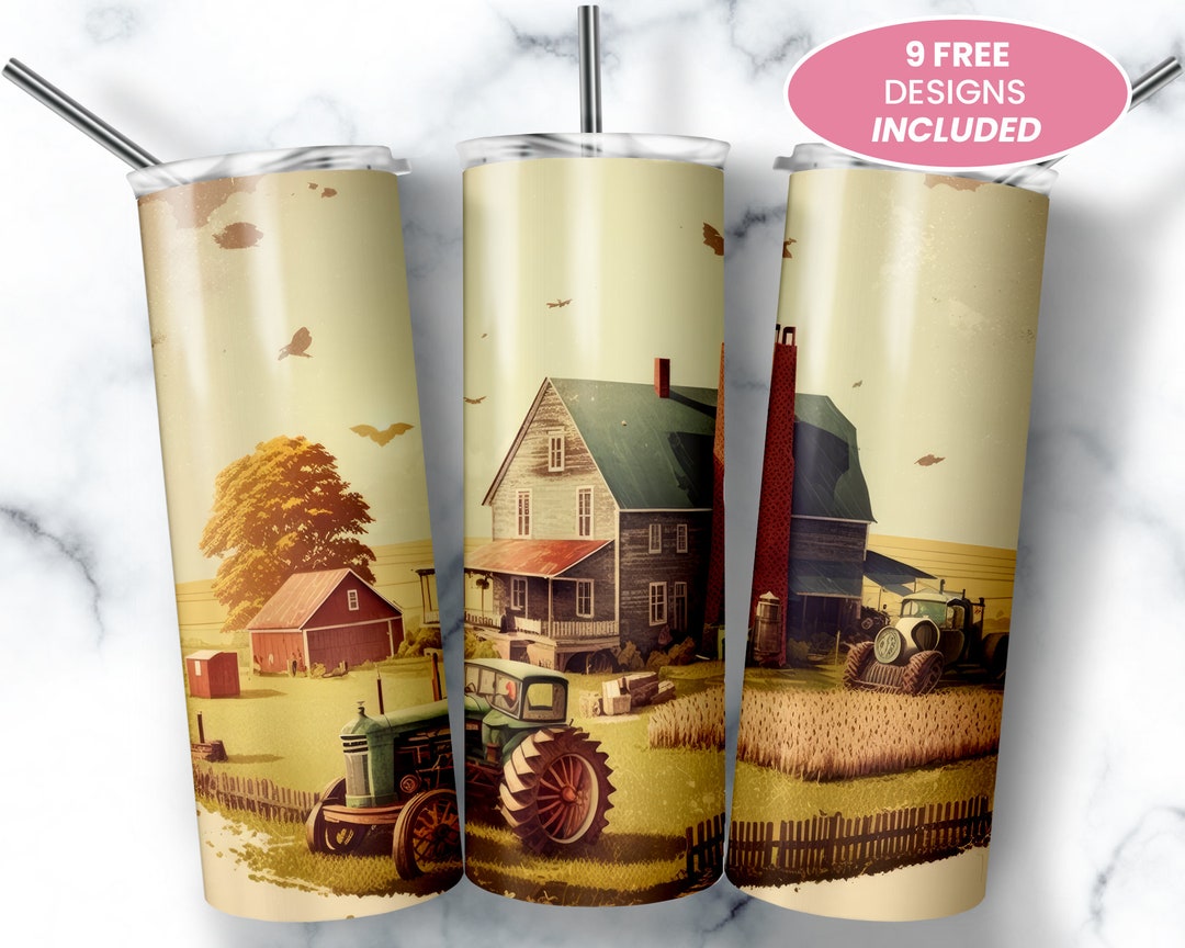 Rustic Farm 20 Oz Skinny Tumbler, Sublimation Design, Digital Download ...