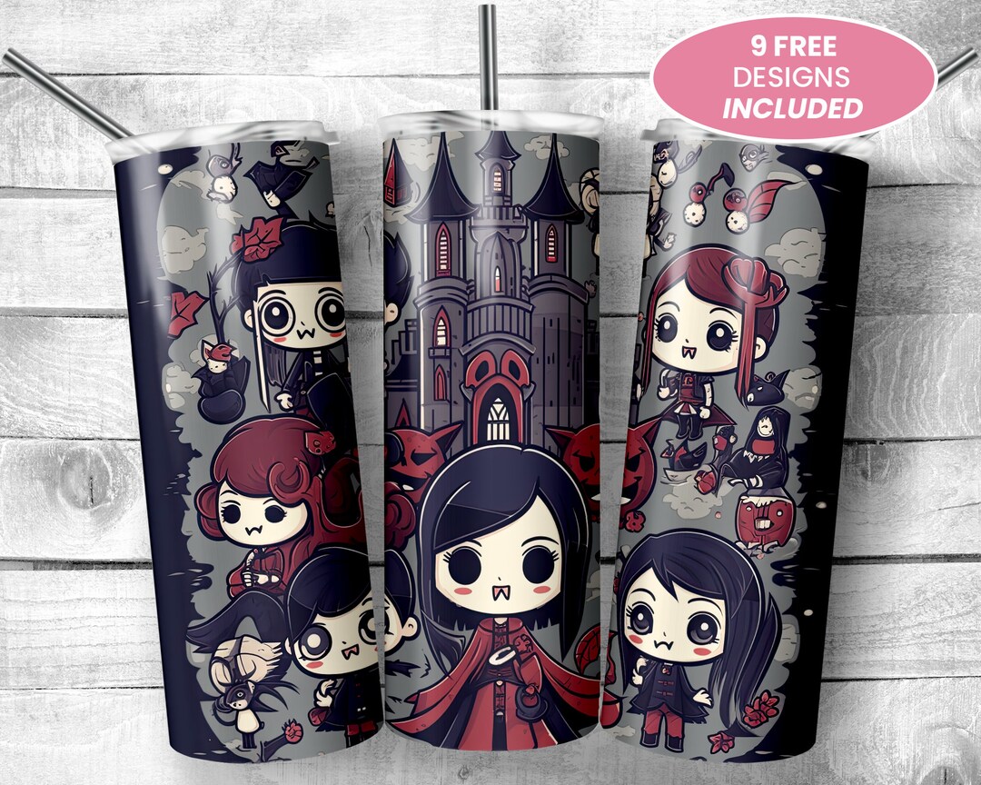 Chibi Cute Vampires 20 Oz Skinny Tumbler Sublimation Design - Etsy