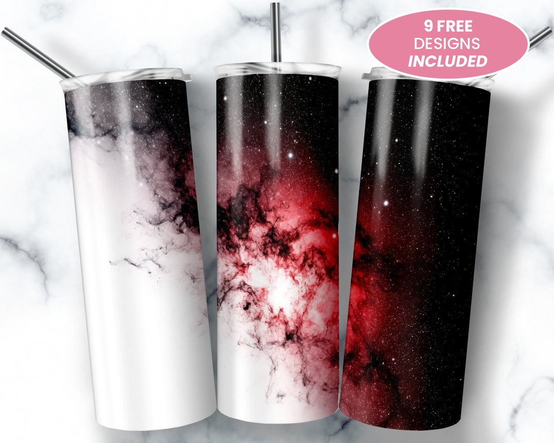 Black Red Milky Way 20 Oz Skinny Tumbler Sublimation Design Wrap ...