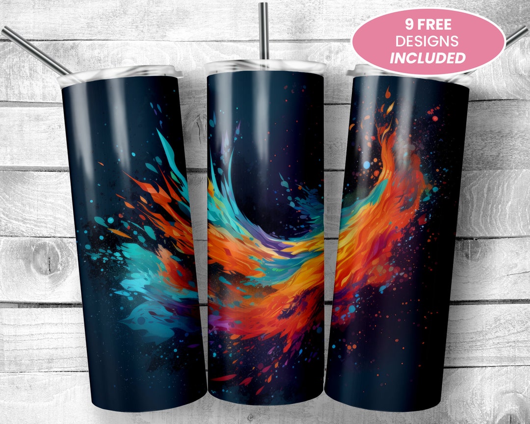 Paint Splatter Abstract 20 Oz Skinny Tumbler, Sublimation Design ...