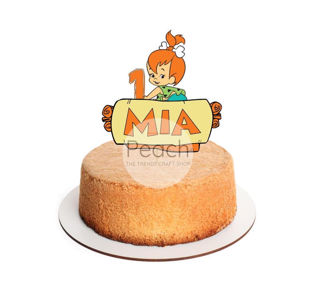 Pebbles Cake Topper, Custom Cake Topper, Pebbles Party Supplies ...