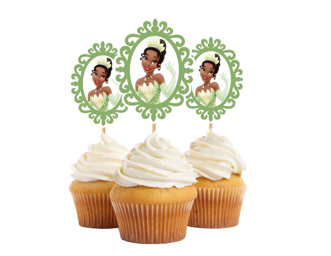 Princess Tiana Cupcake Toppers, Princess and the Frog, Princess Tiana ...