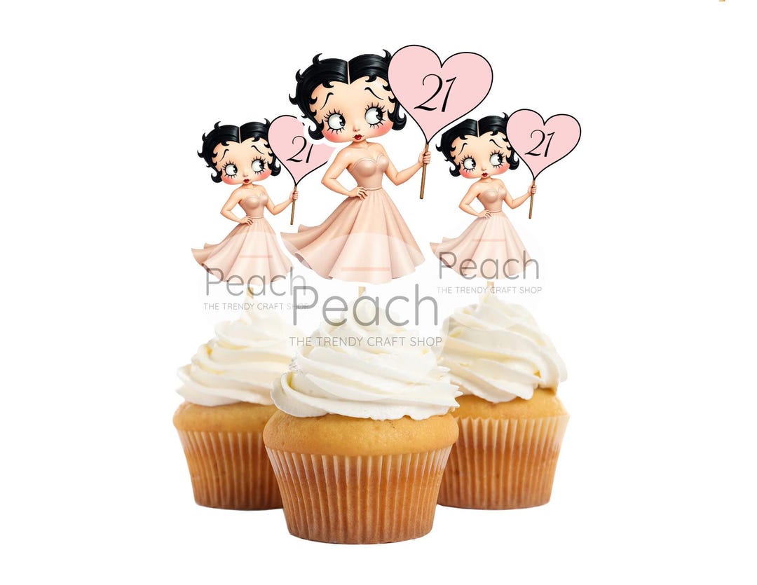 Betty Boop Cupcake Toppers, Betty Boop Birthday, Cupcake Toppers ...