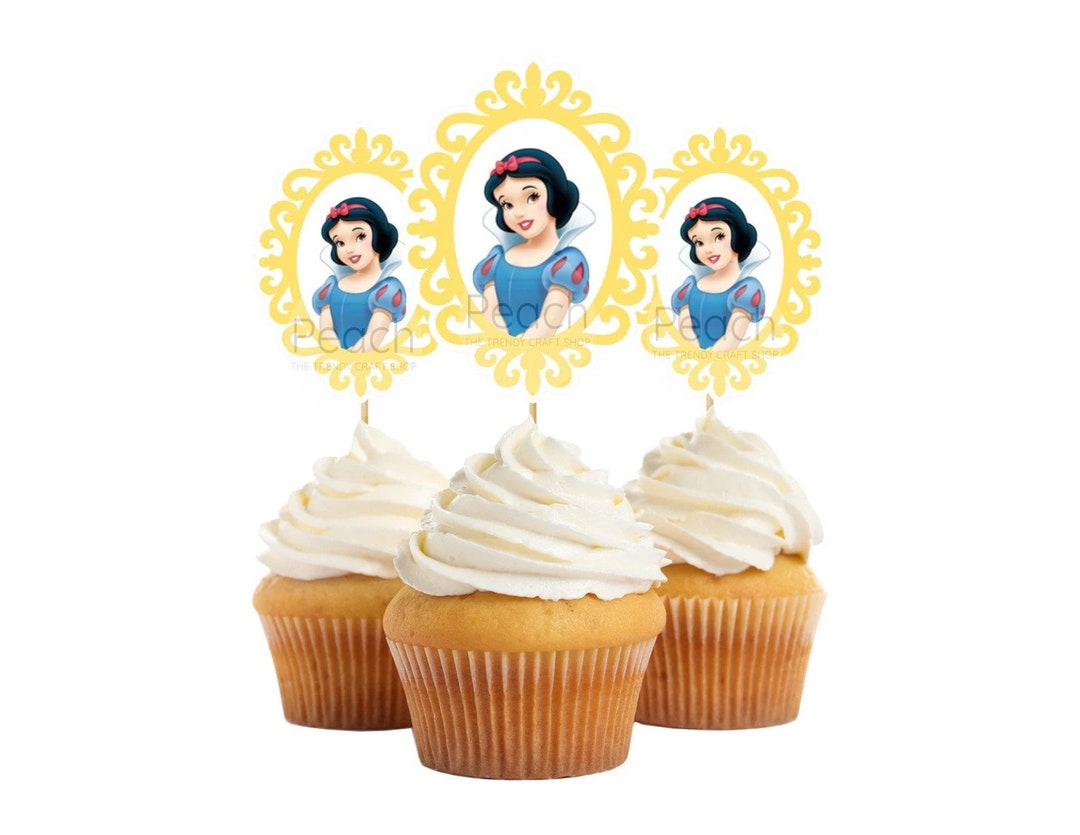 Snow White Cupcake Toppers, Snow White Toppers, Snow White Birthday ...